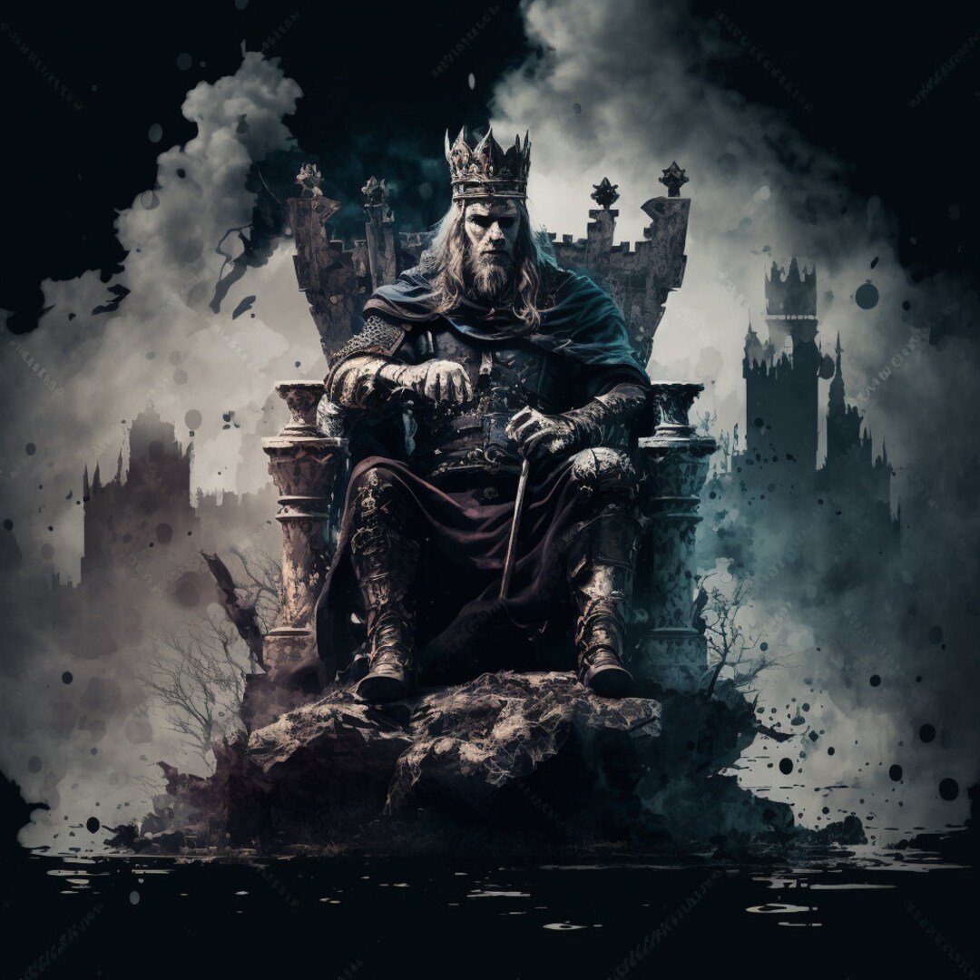 Digital Art Printable Image Custom Picture, King on Throne Digital ...