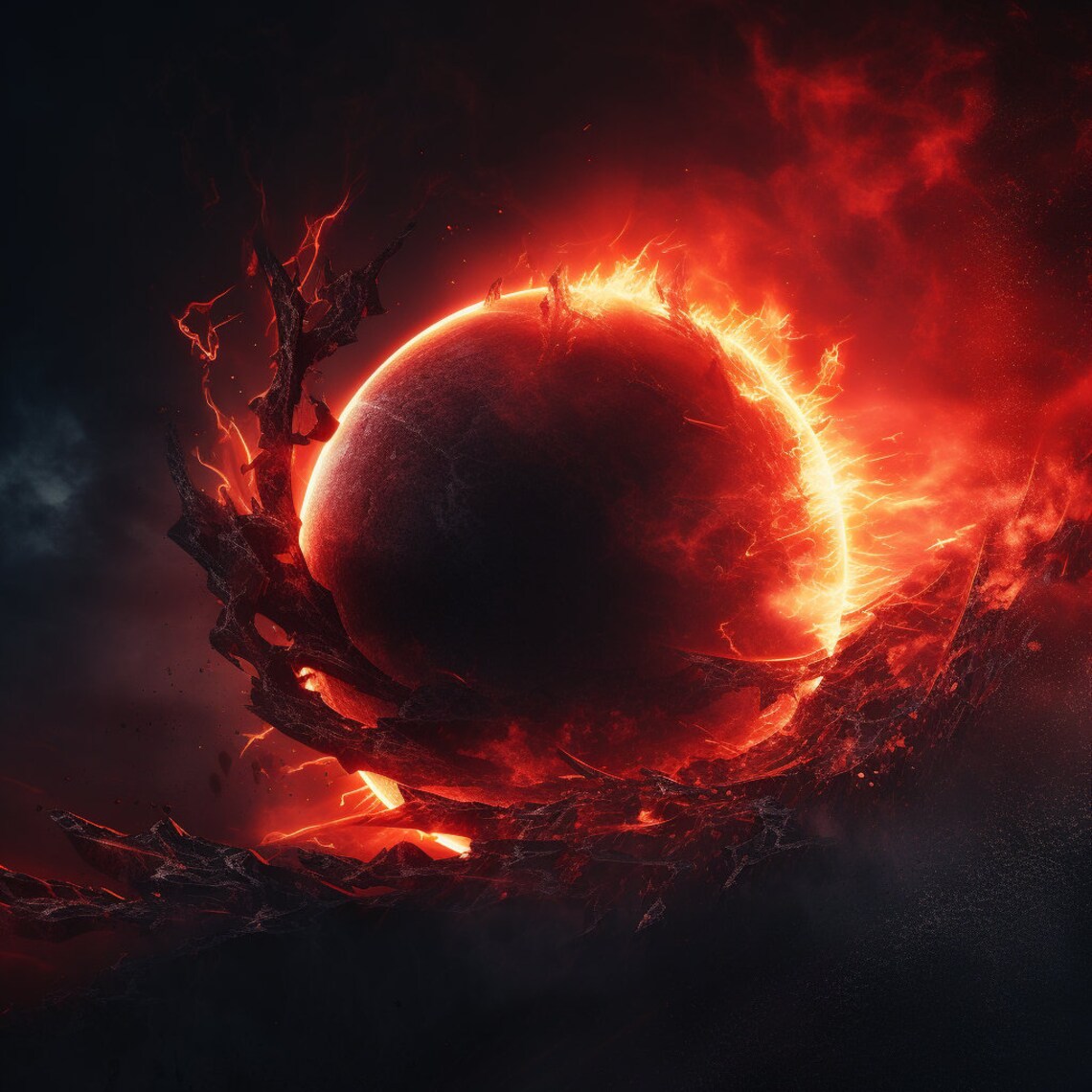 5 Eclipse Digital Art Images Printable Downloadable Graphics Wall Art Template T-shirt Eclipse ...