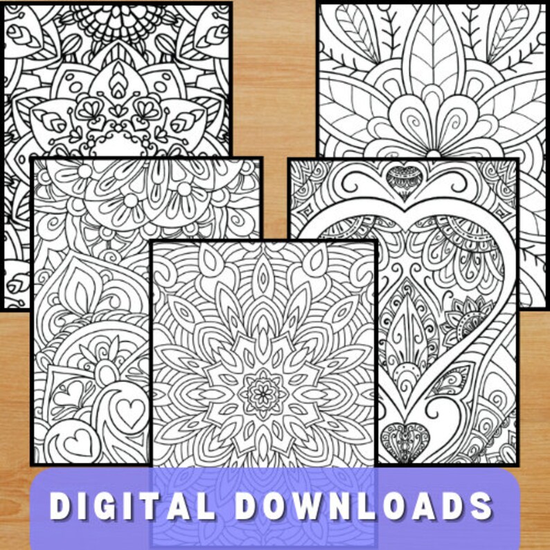 Mandala Coloring Sheets | Digital Mandala Coloring Pages | Relaxation ...