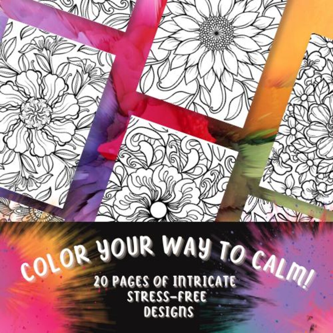 Mindful Floral Coloring Pages | 20 Intricate Designs for Relaxation and ...