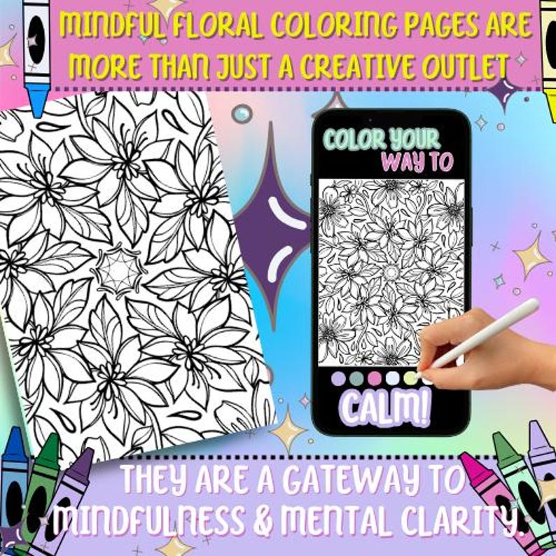 Relaxation Coloring Pages for Adults | Mindfulness Coloring Bundle 20 ...