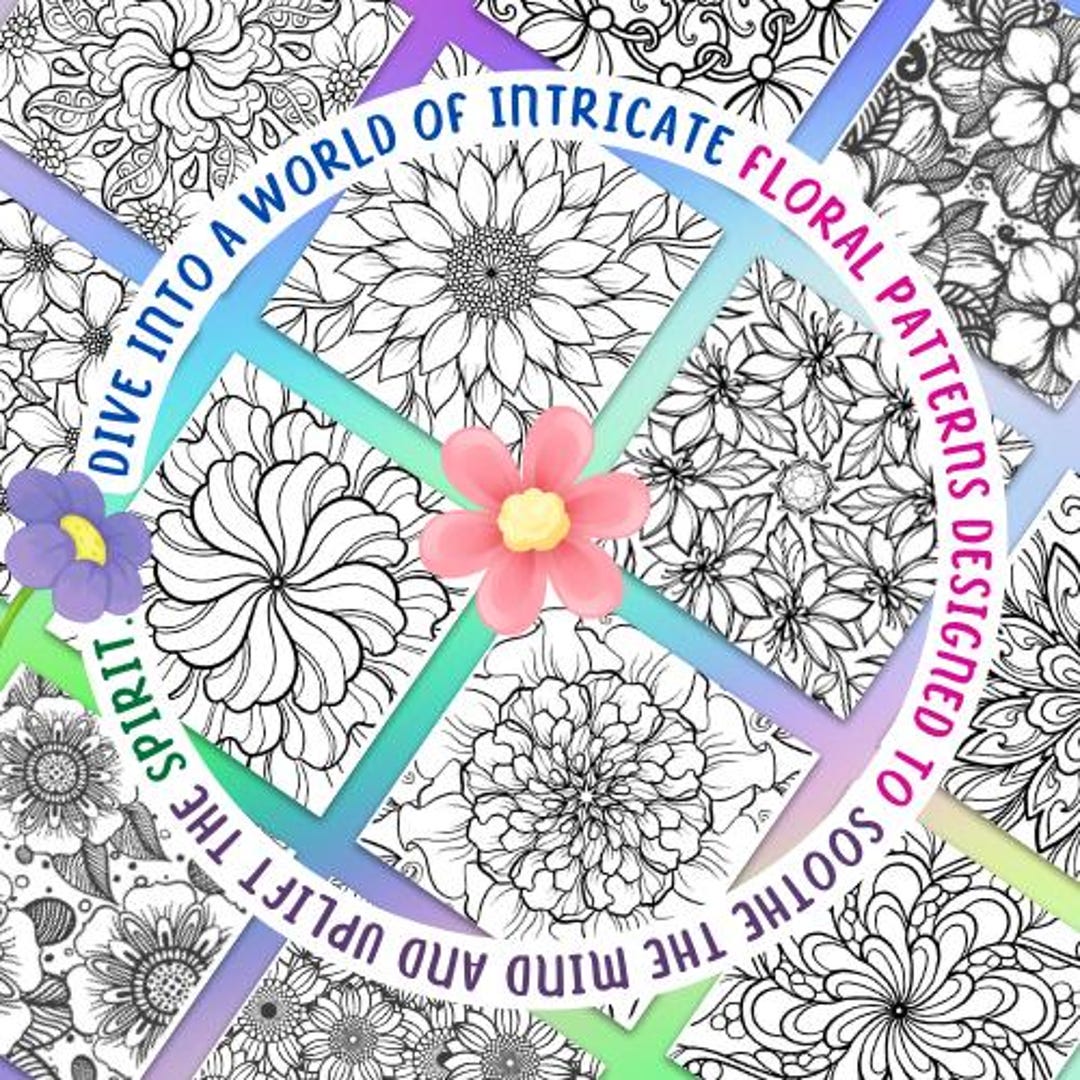 Relaxation Coloring Pages for Adults | Mindfulness Coloring Bundle 20 ...