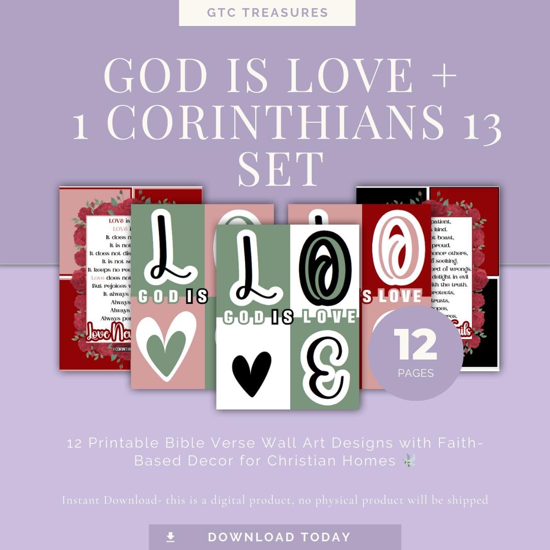 God is Love Scripture Art | House Warming Gift | Inspirational Art ...