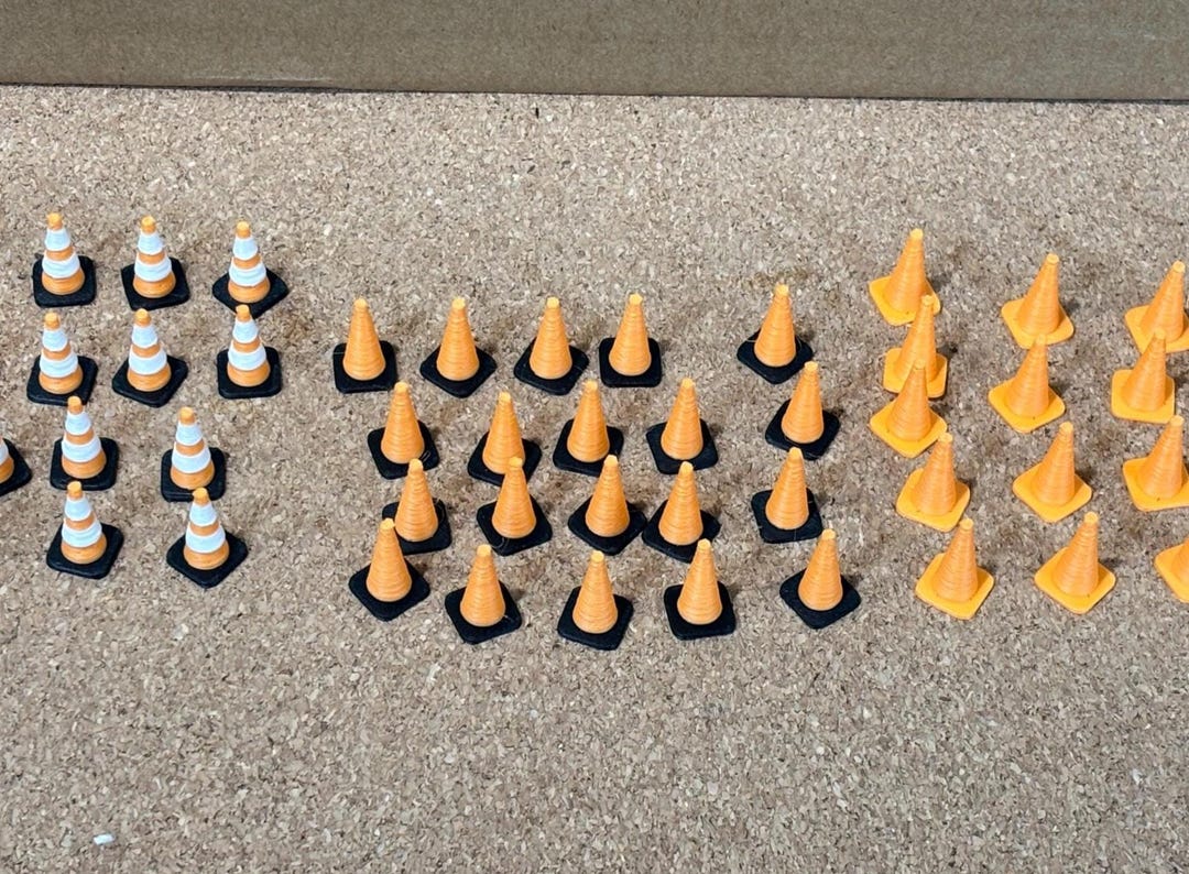 Traffic Cone X20 1:48 O Diorama Miniature Model Train Layout Railroad ...