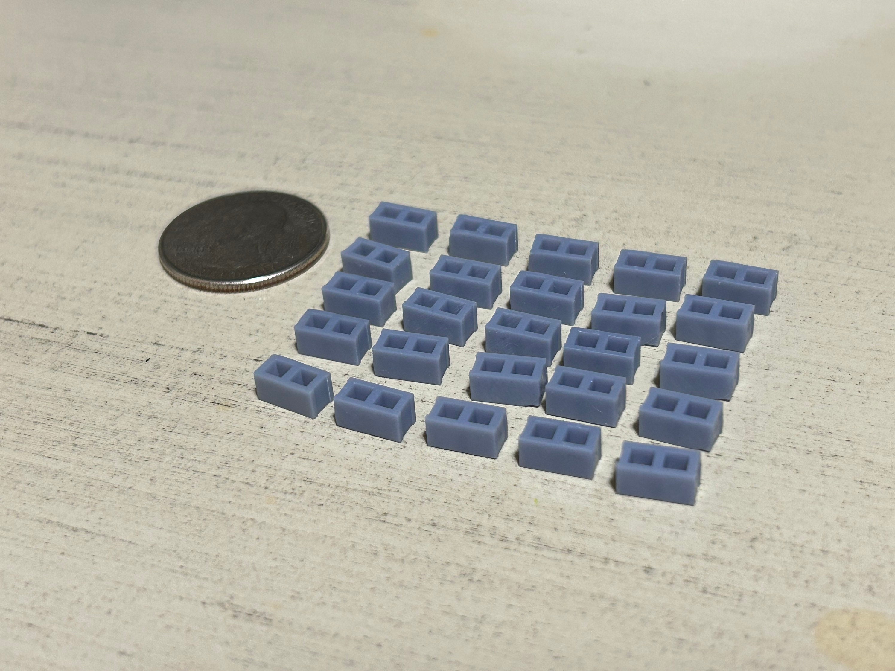 Concrete Cinder Block X20 1:48 O Diorama Miniature Model Train Layout ...