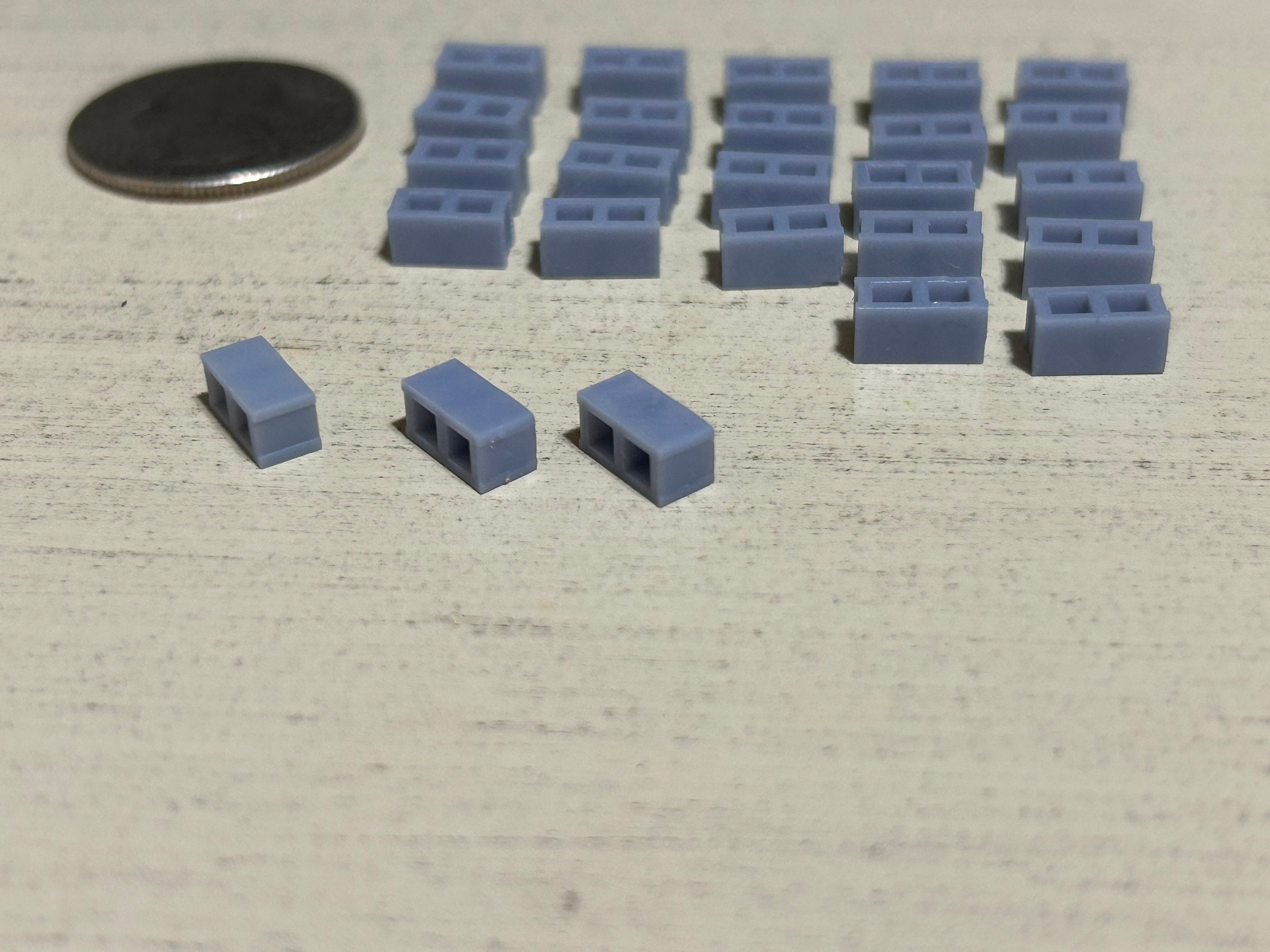 Concrete Cinder Block X20 1:48 O Diorama Miniature Model Train Layout ...