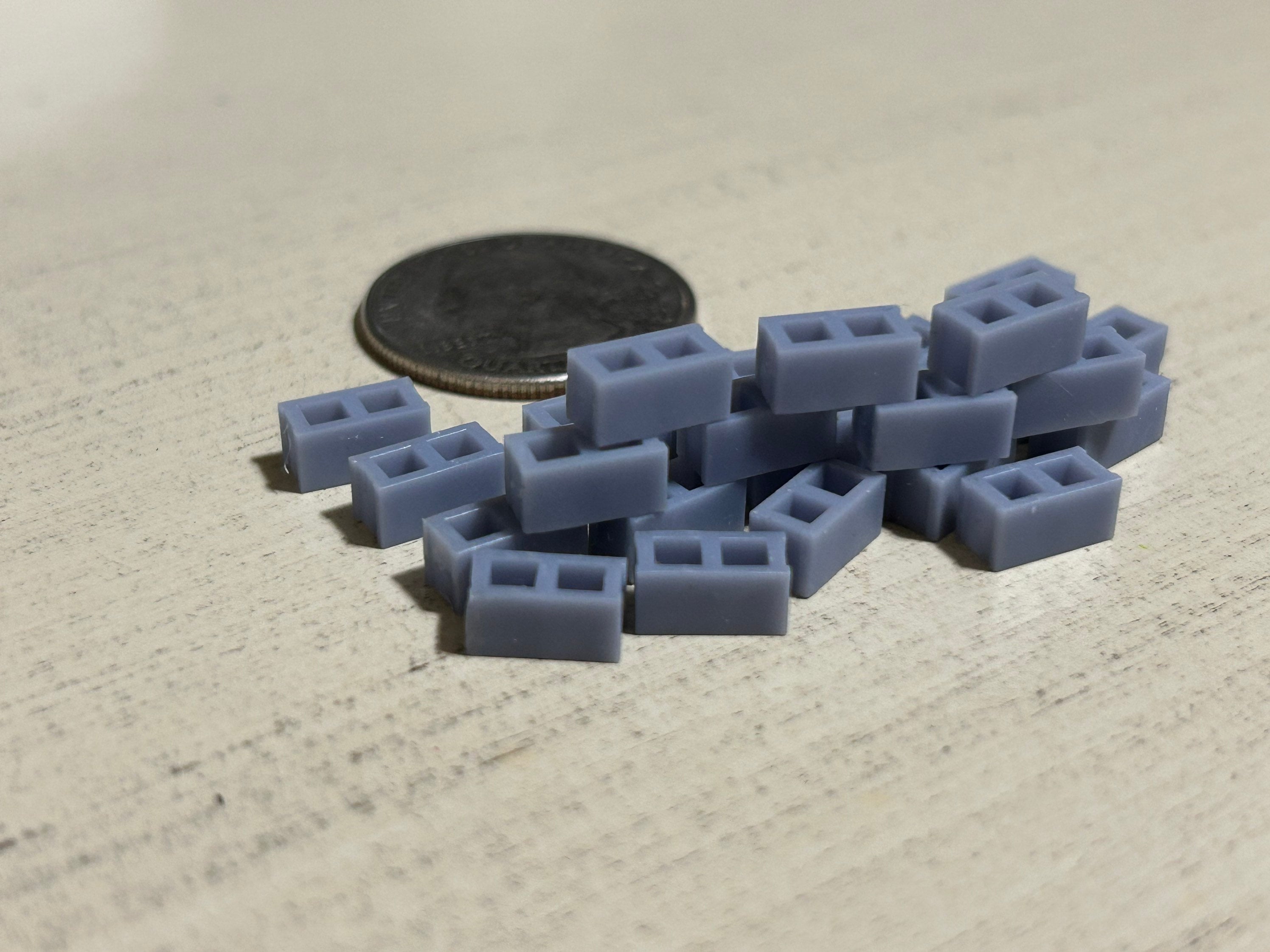 Concrete Cinder Block X20 1:48 O Diorama Miniature Model Train Layout ...