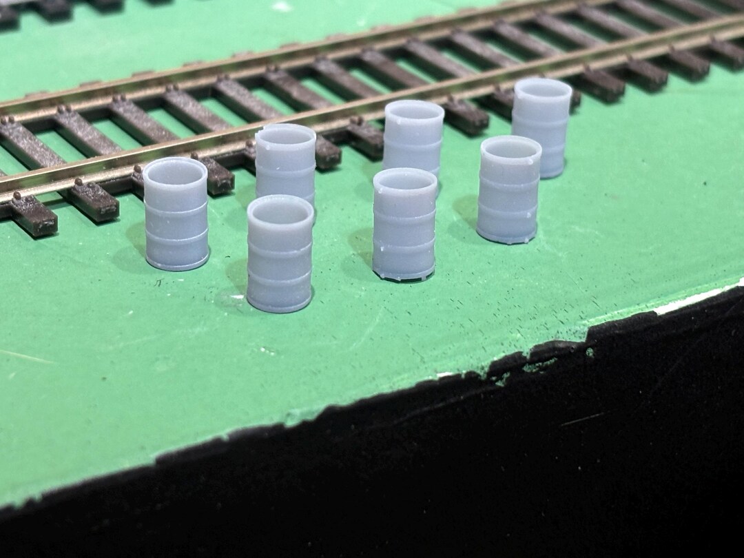 55 Gallon Open Drum X40 1:87 HO Miniature Model Train Layout Railroad ...