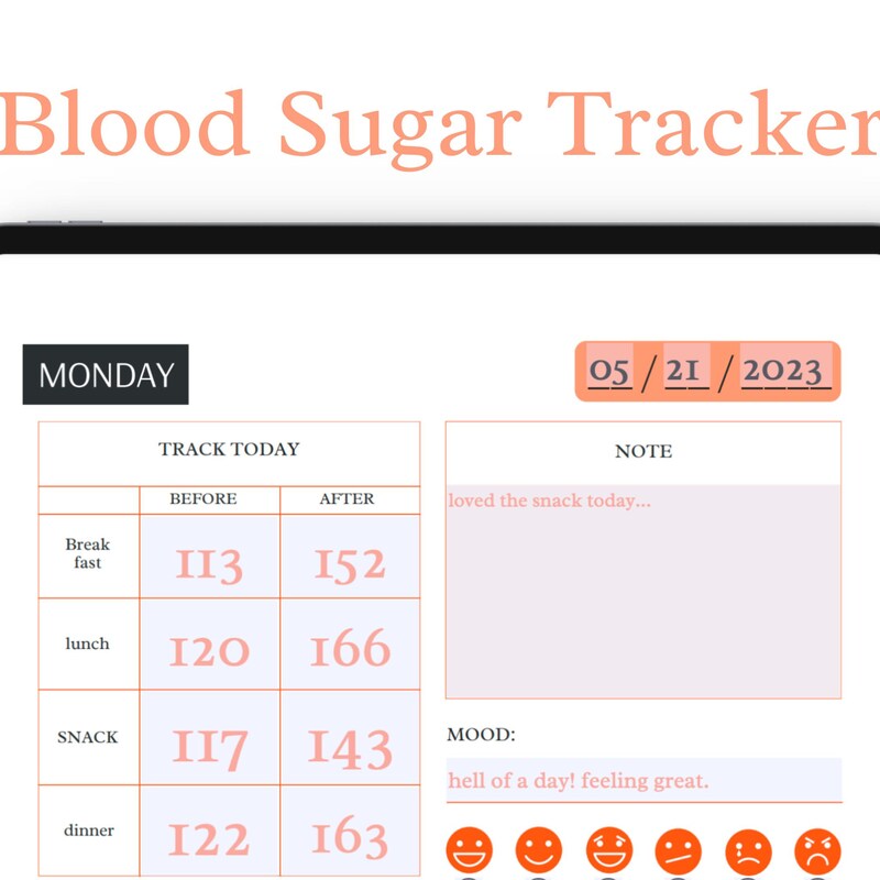 Printable Sugar Level Chart - Etsy