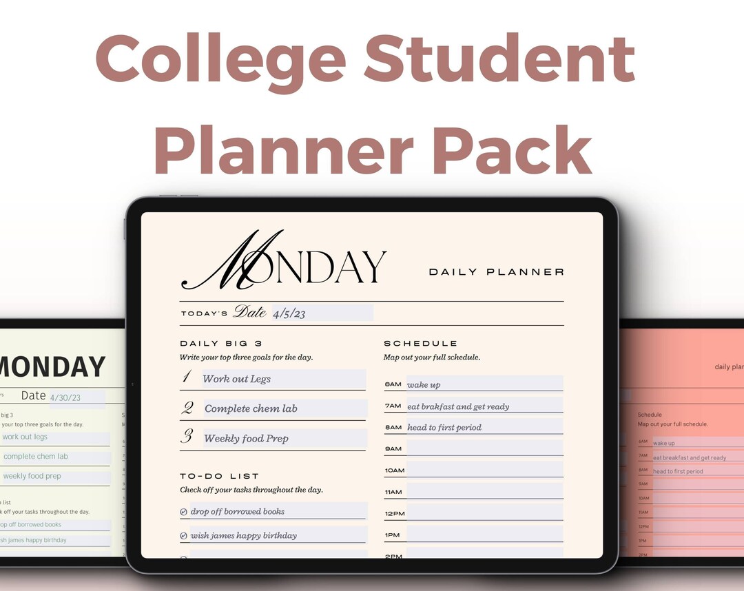 College Interactive Student Organizer College Academic Planner With ...