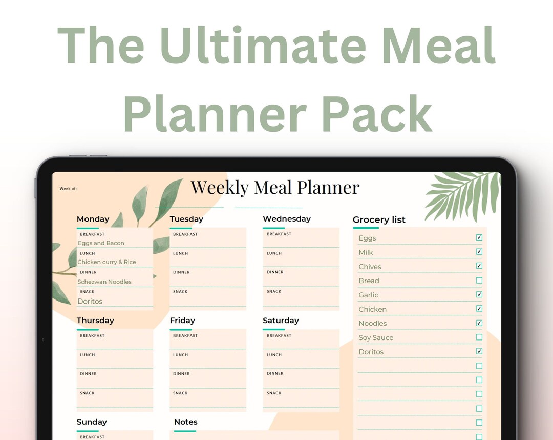 Smart Meal Prep Planner and Grocery List Printable | Weekly and Monthly ...