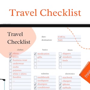 Packing Template, Printable Pack List, Editable PDF, Cruise Packing ...