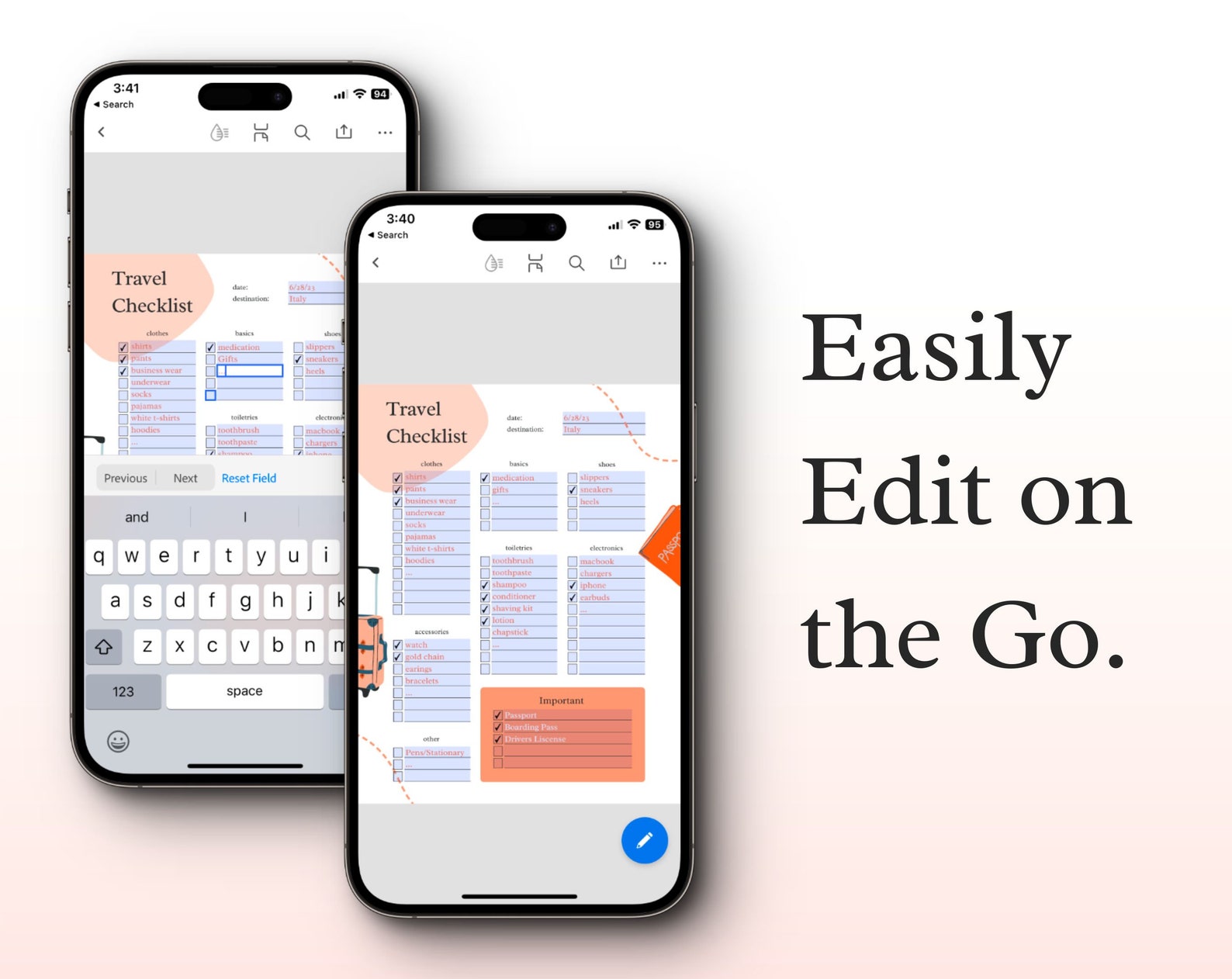 Packing Template, Printable Pack List, Editable PDF, Cruise Packing ...