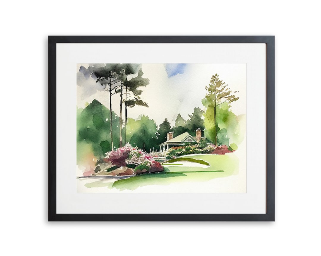 Golf Watercolor | PRINTABLE Golf Painting | Golf Course Print | #8 - Etsy