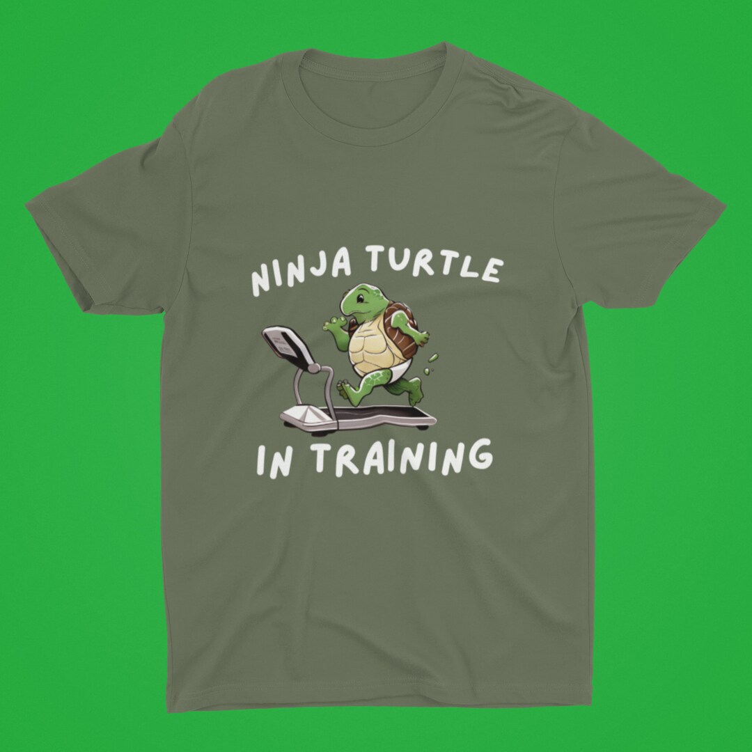 Funny Turtle Workout Shirt, Ninja Turtle Training Tee, Gift for Gym ...