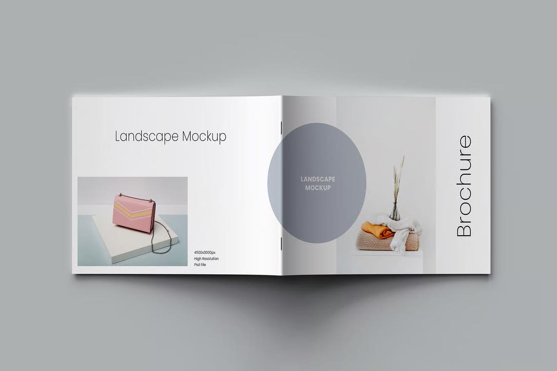 Landscape Brochure Mockup: A4/A5 PSD Templates (8 Files Included) - Etsy