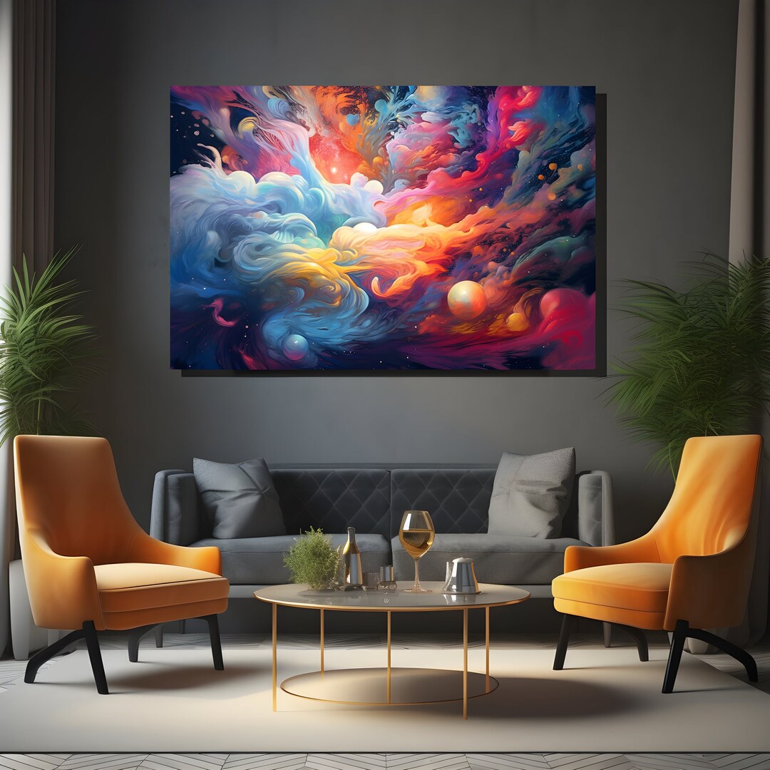 Color Fusion Trippy Clouds of Vibrant Psychedelic Colors Premium ...