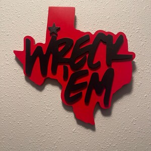 Texas Tech - Wreck Em Sign - Etsy