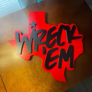 Texas Tech - Wreck Em Sign - Etsy