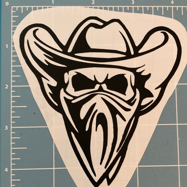 Outlaw Skull Sticker - Etsy