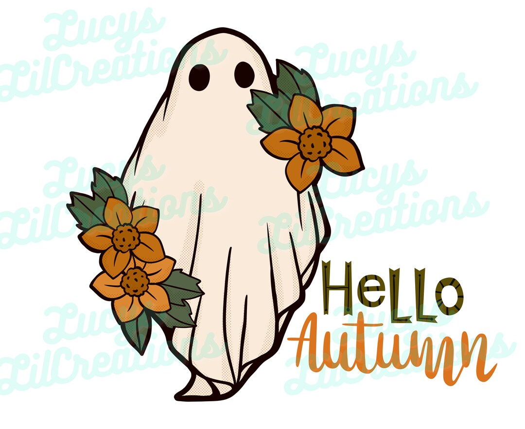 Vintage Ghost Svg-hello Autumn Svg-cute Ghost Svg-fall Adult - Etsy Canada