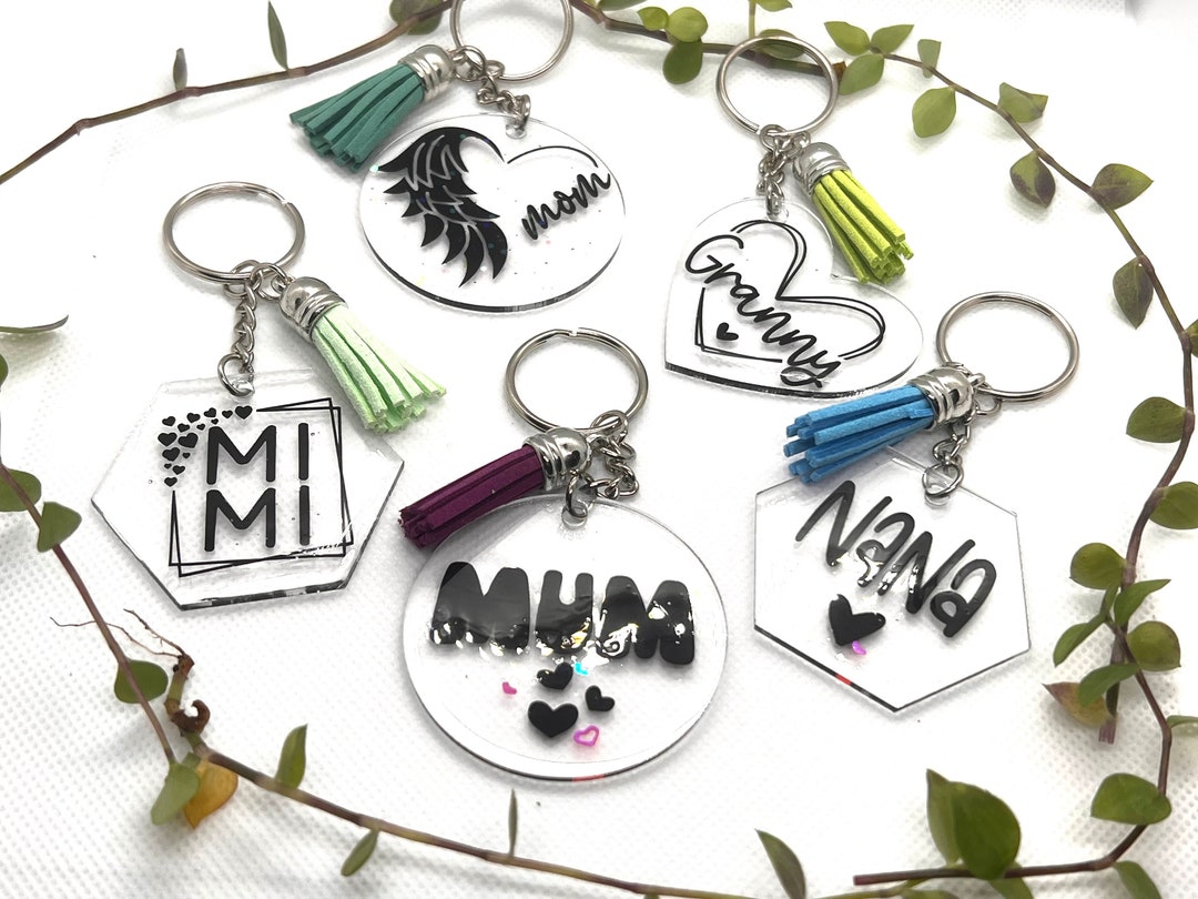 Family Keychain-mimi, Mum, Nana, Mom, Granny 2" Acrylic Keychains ...