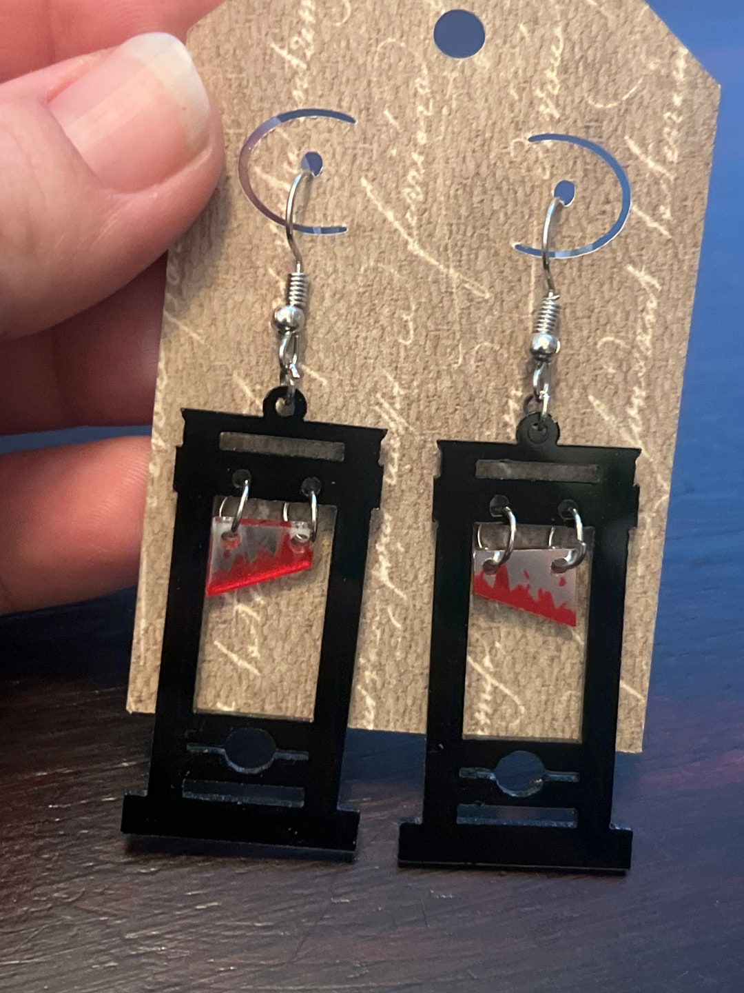 TO DIE FOR!! Guillotine Earrings - Etsy