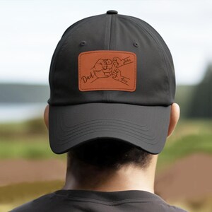 Personalized Dad Leather Patch Hat, Dad Fist Bump Hat, Father’s Day ...