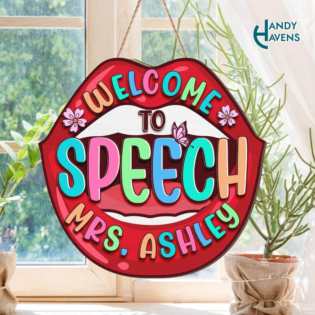 Speech Therapy 3D Door Sign, Slp Room Decor Speech Room Wooden Sign CCC ...