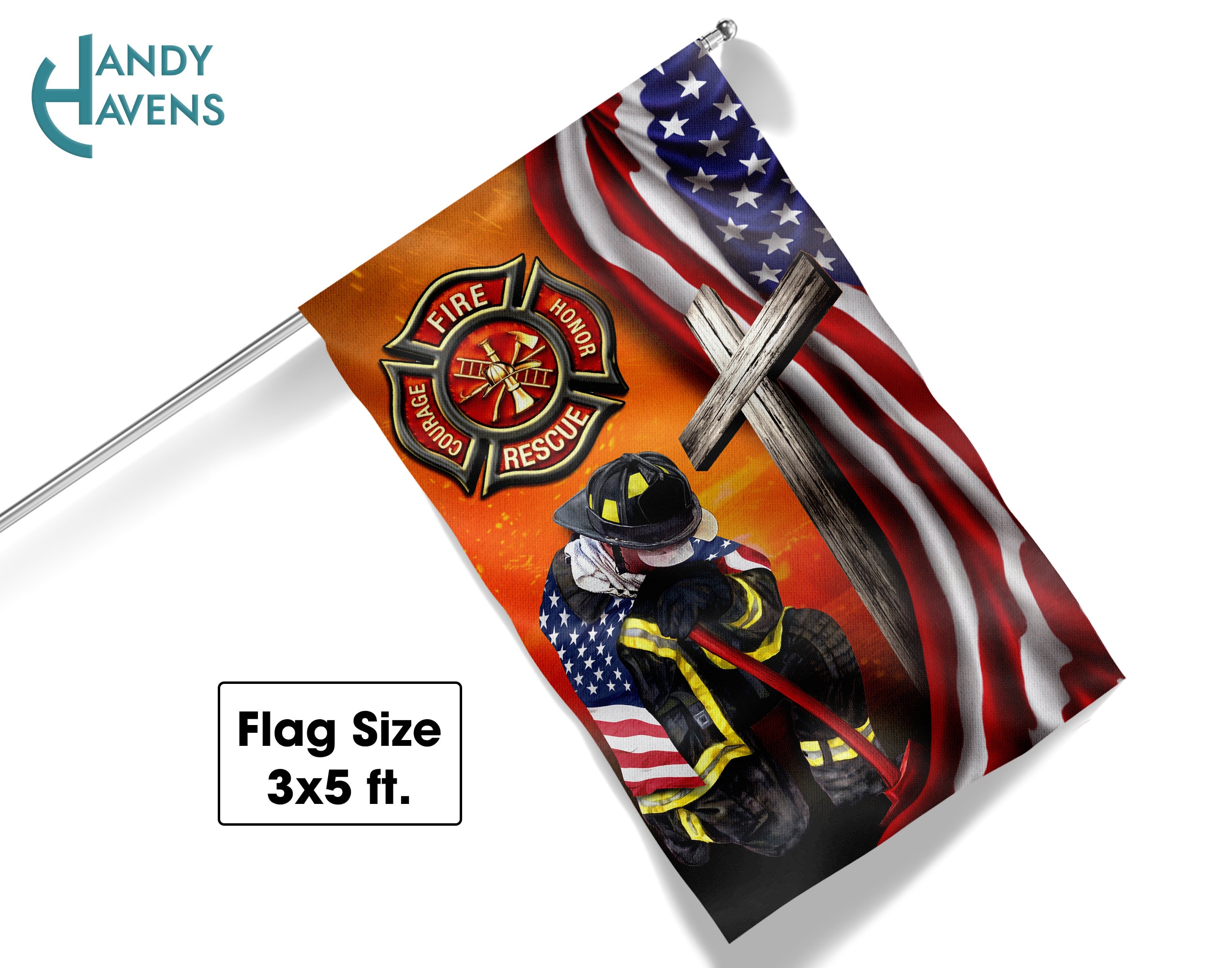 Firefighter Garden Flag Fire Department Flag Firefighter - Etsy