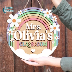 Custom Teacher Doorsign 3D Laser Cut, Back to School Teacher Gift ...