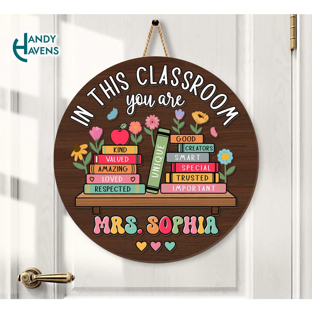 Personalized Teacher 3D Door Sign School Gift, Reading Sign Gift for ...