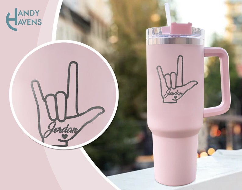 Personalized Sign Language Tumbler, Sign Language Gift, ASL I Love You ...