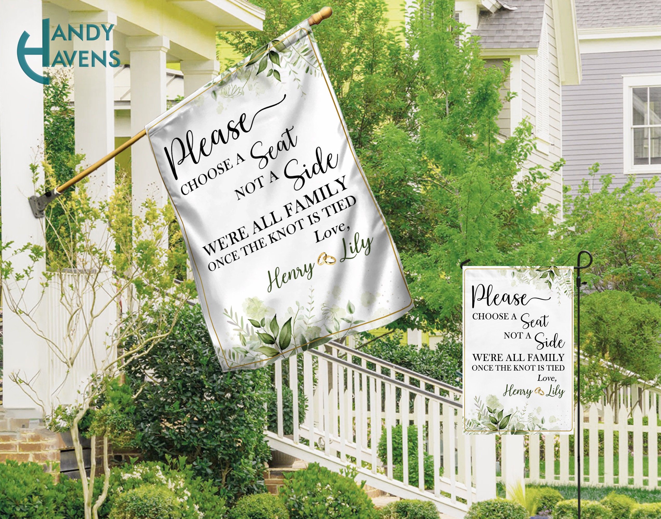 Personalized Wedding Flag/ Choose a Seat Not a Side Wedding - Etsy