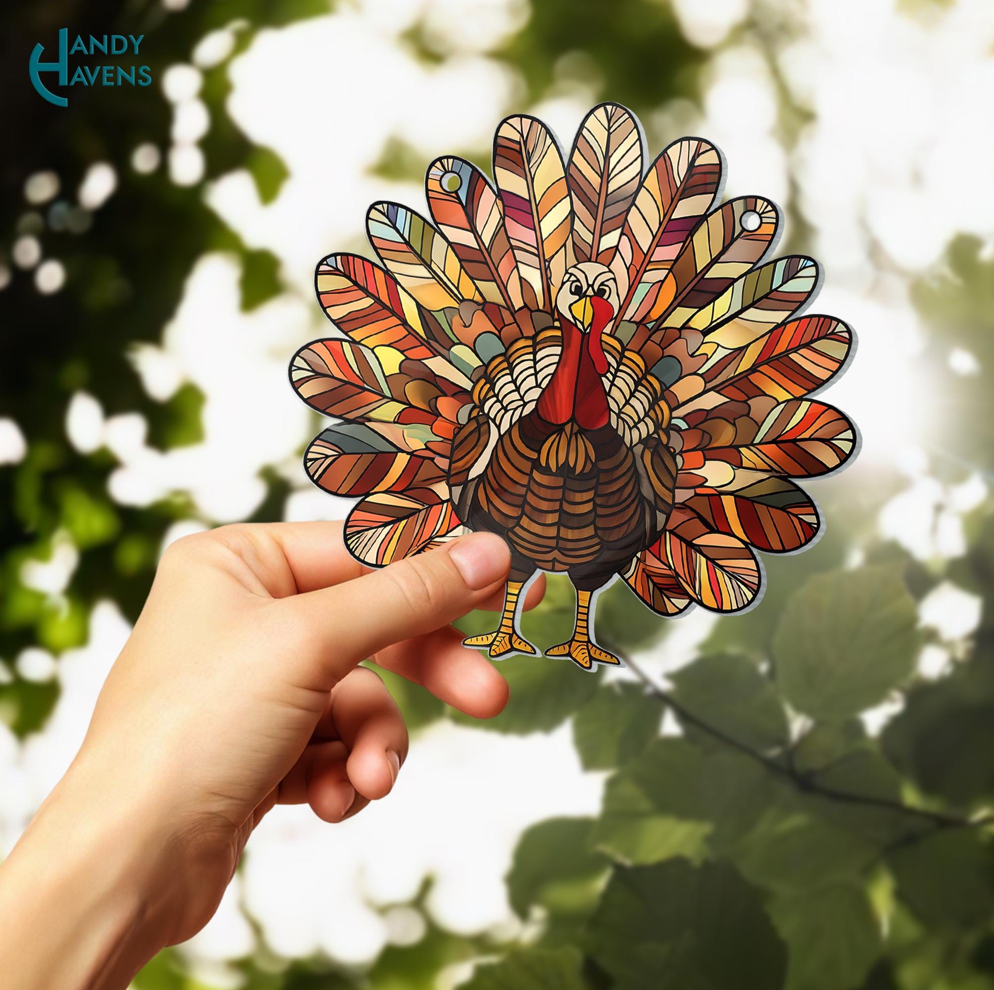 Thanksgiving Turkey Acrylic Window Hanging, Turkey Decoration ...