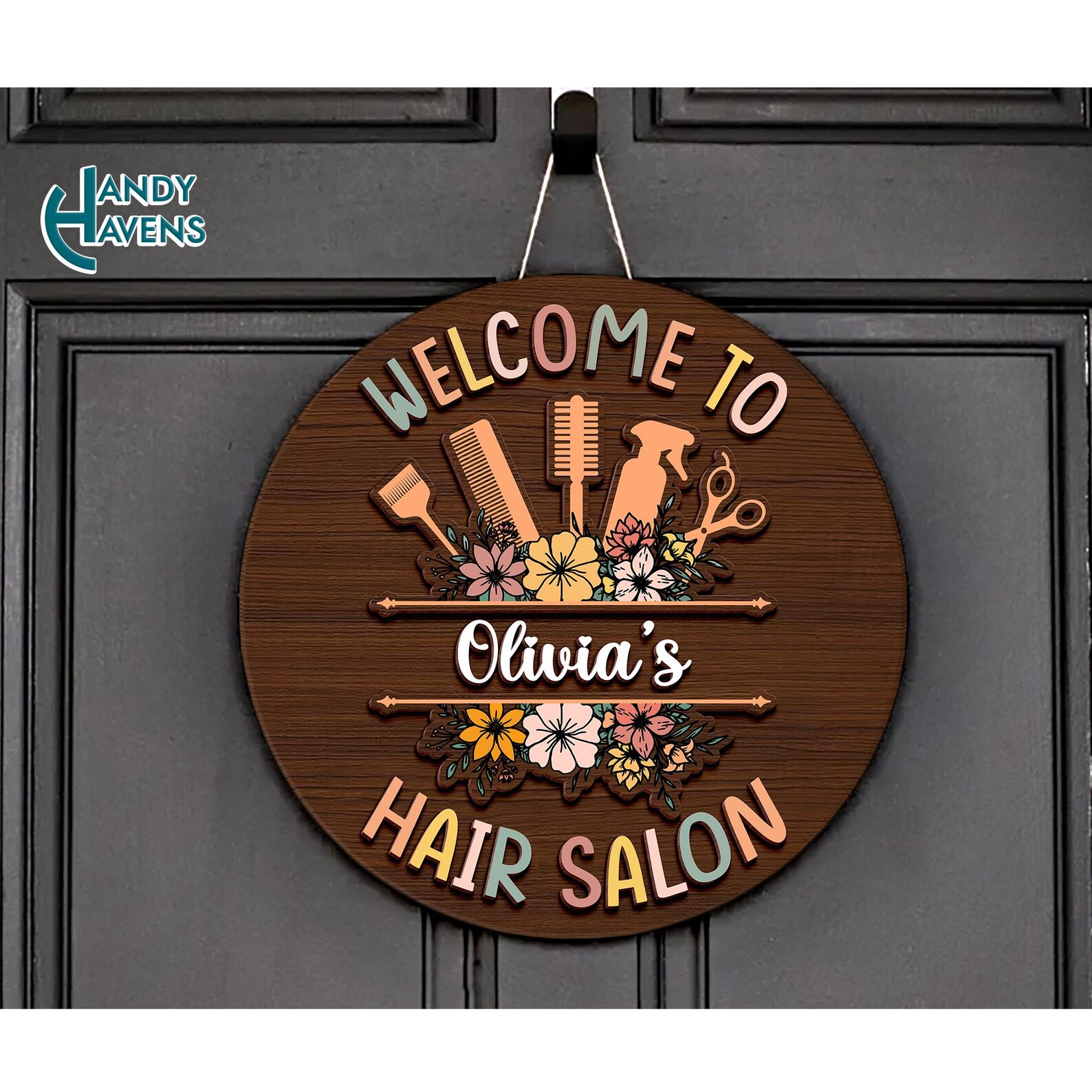 Personalized Hair Salon Door Sign, Welcome to Hair Salon, Custom Hair ...