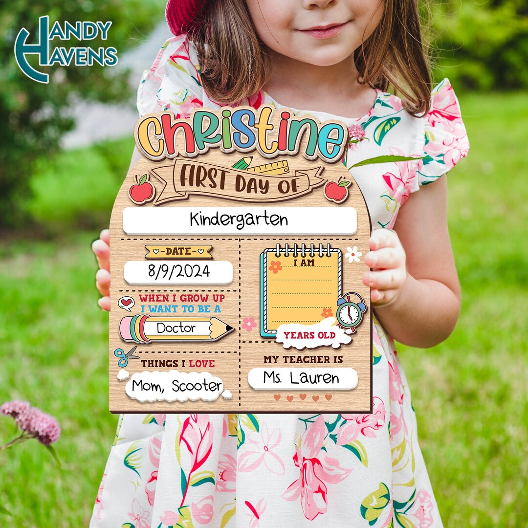First Day of School Sign, First Day of Kindergarten Sign, 1st Day of ...