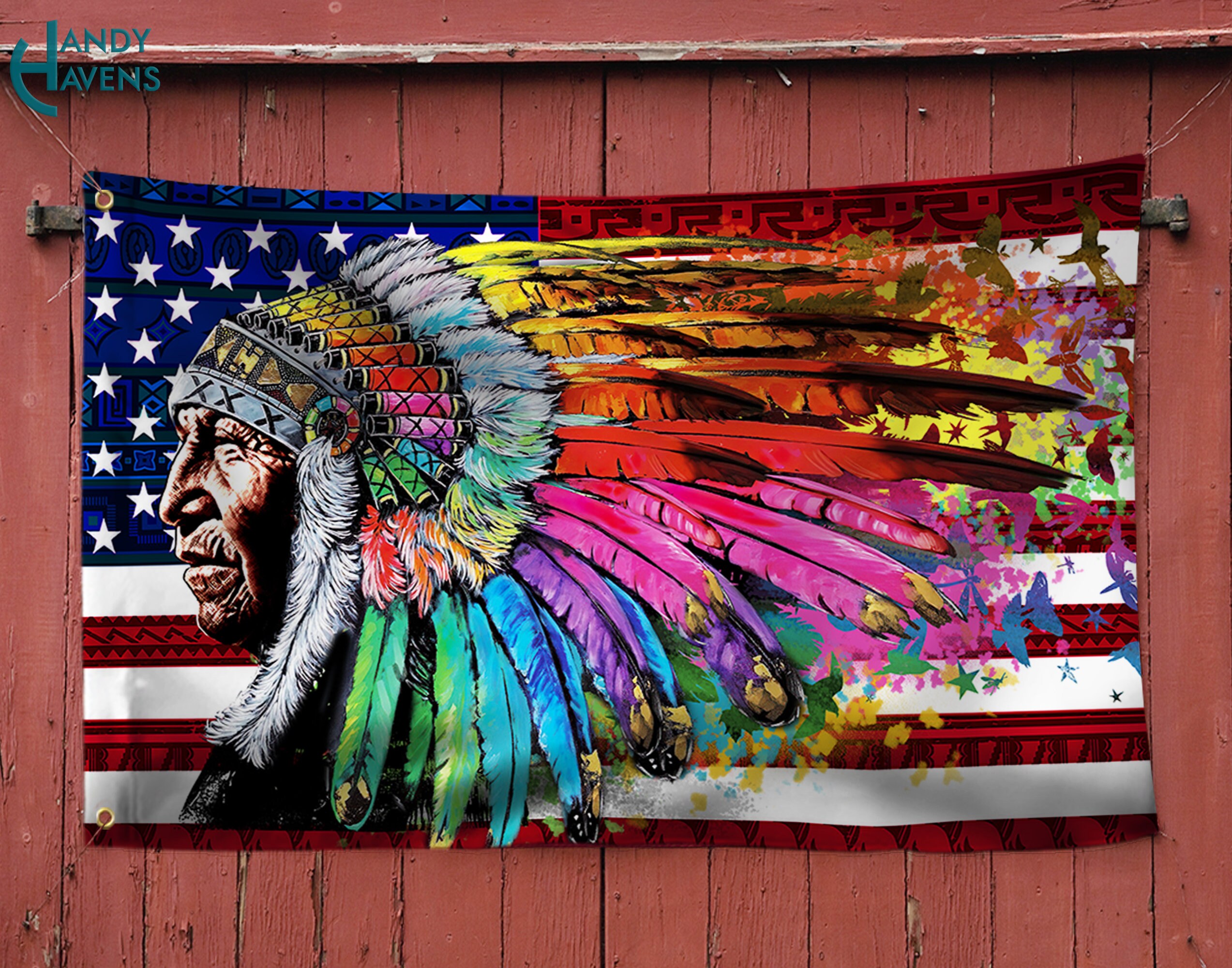 Native American Grommet Flag, Native Americans Decor, Native Americans ...