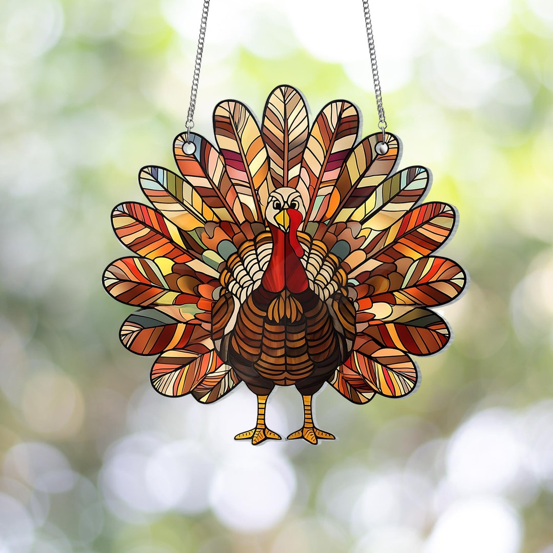 Thanksgiving Turkey Acrylic Window Hanging, Turkey Decoration ...