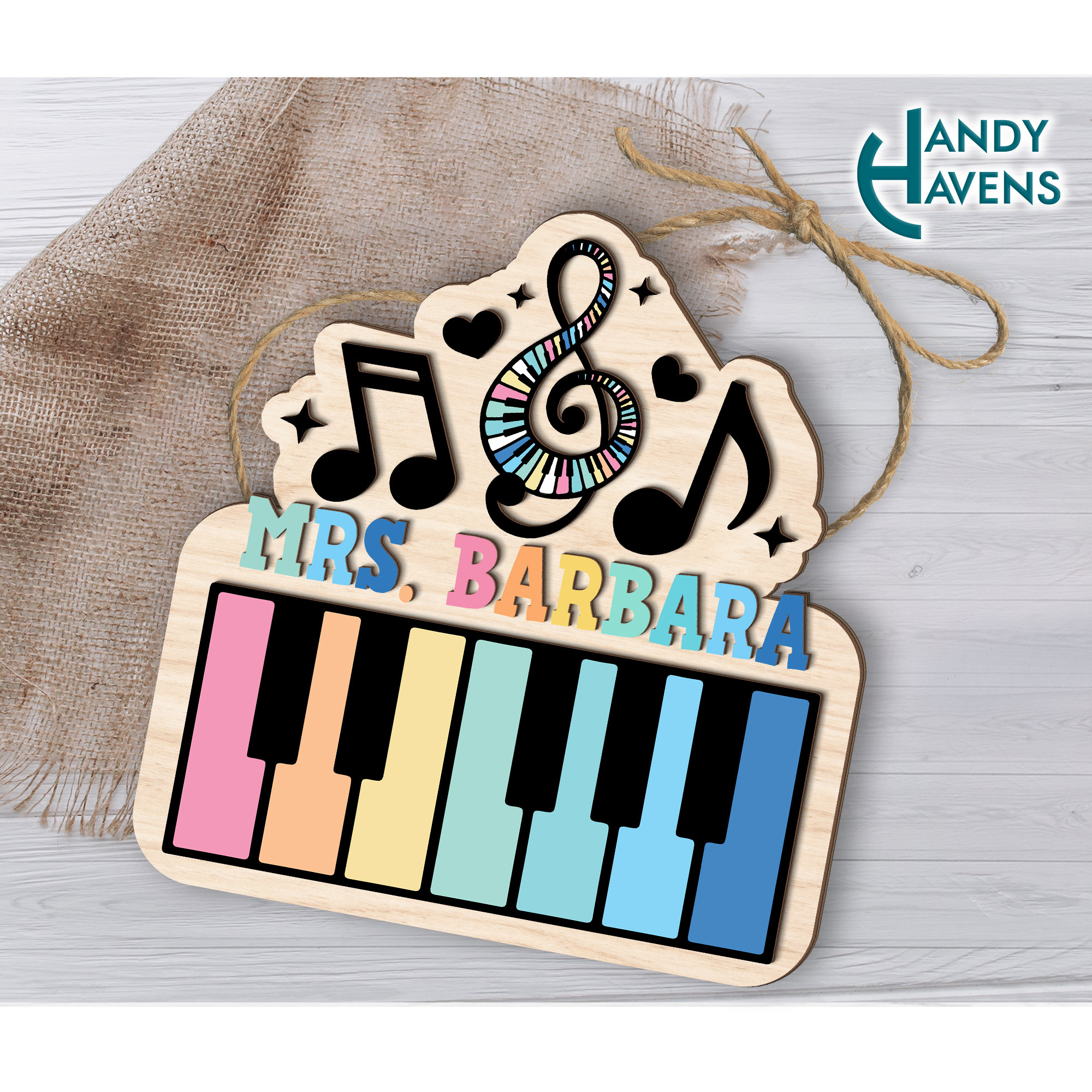 Music Teacher Door Sign 3D Laser Cut, Personalized Door Sign Music ...