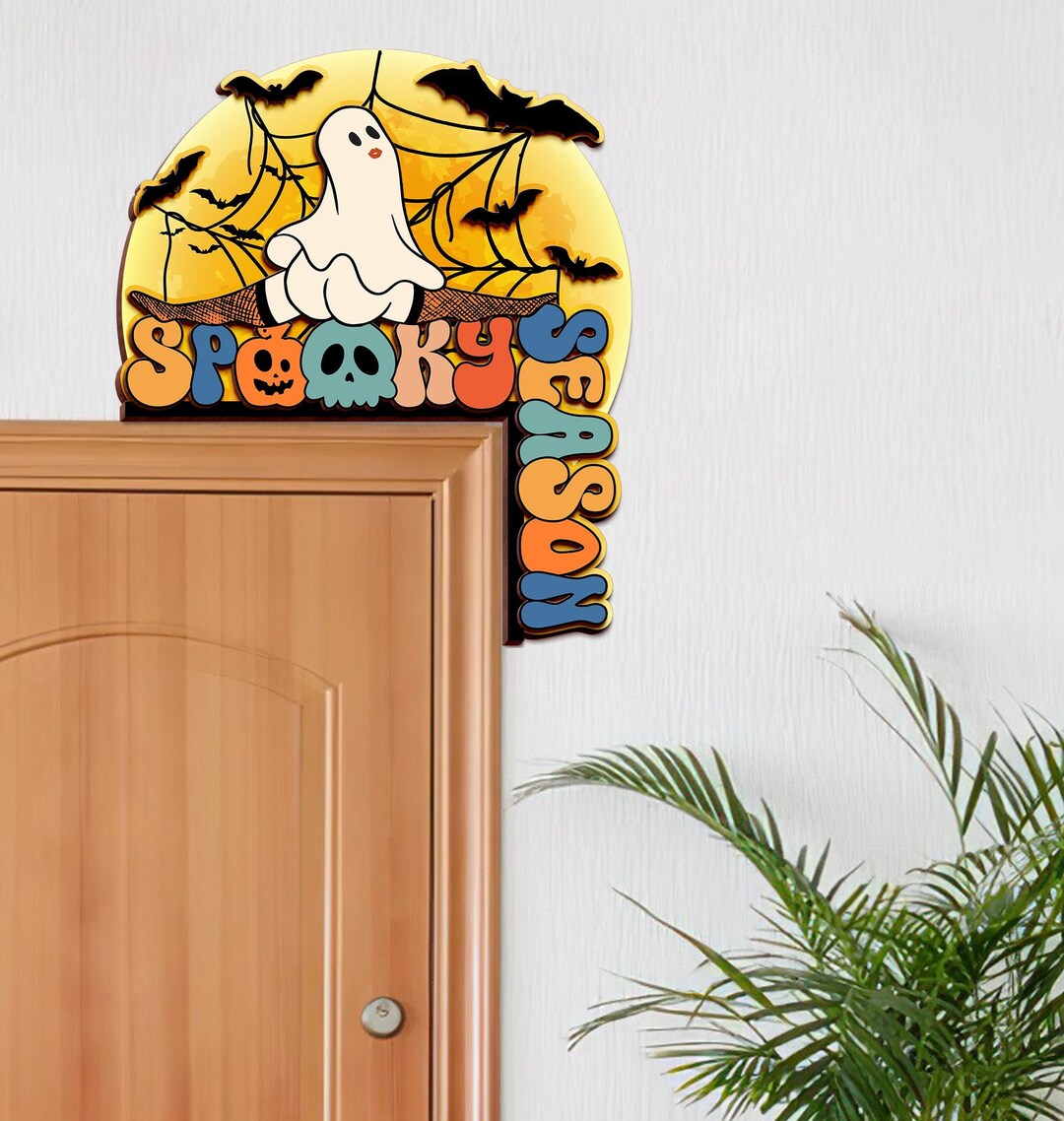 Halloween Door Corner 3D Sign, Horrors in This House Ghost Door Topper ...