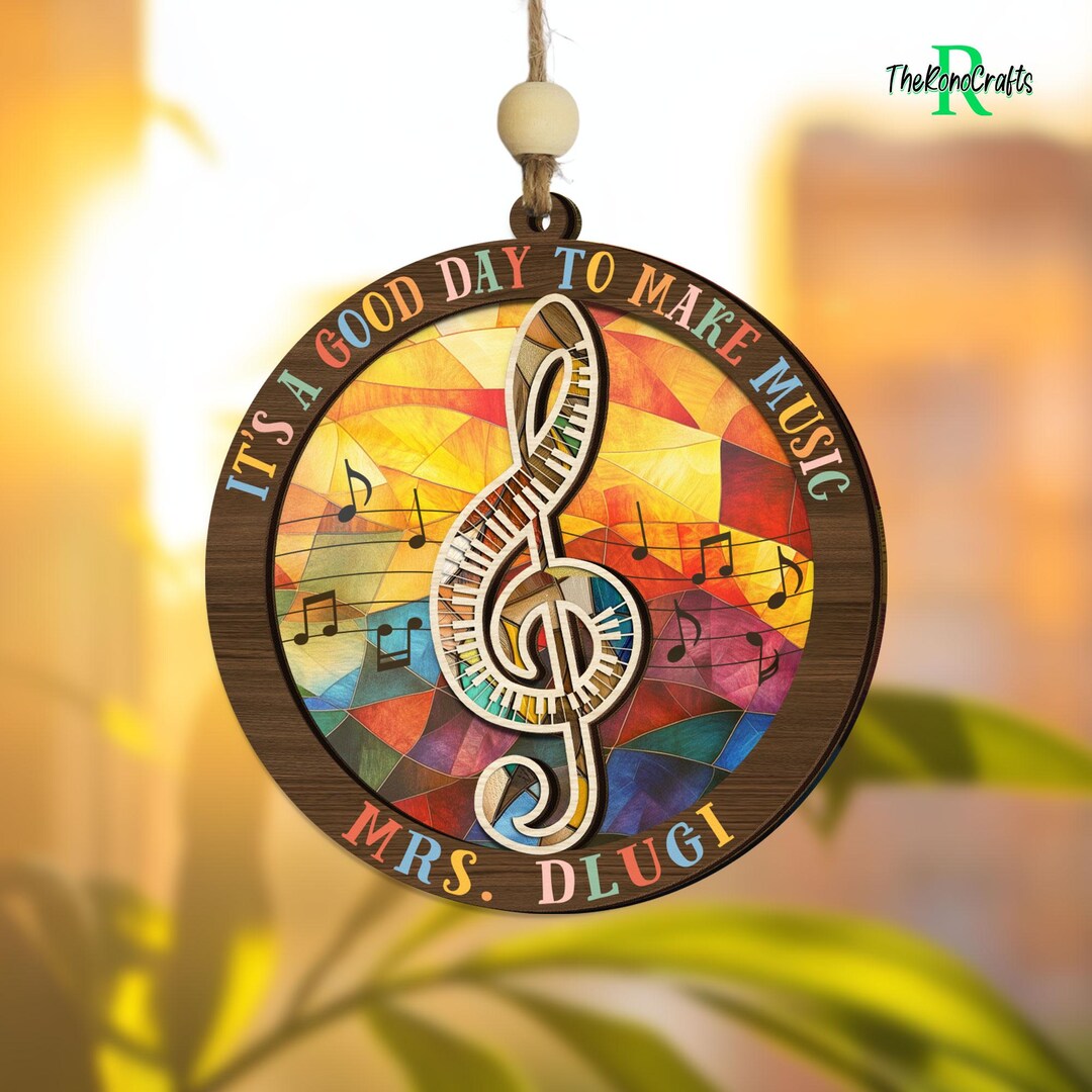 Music Teacher Suncatcher Ornament, Music Lover Gift, Treble Clef ...
