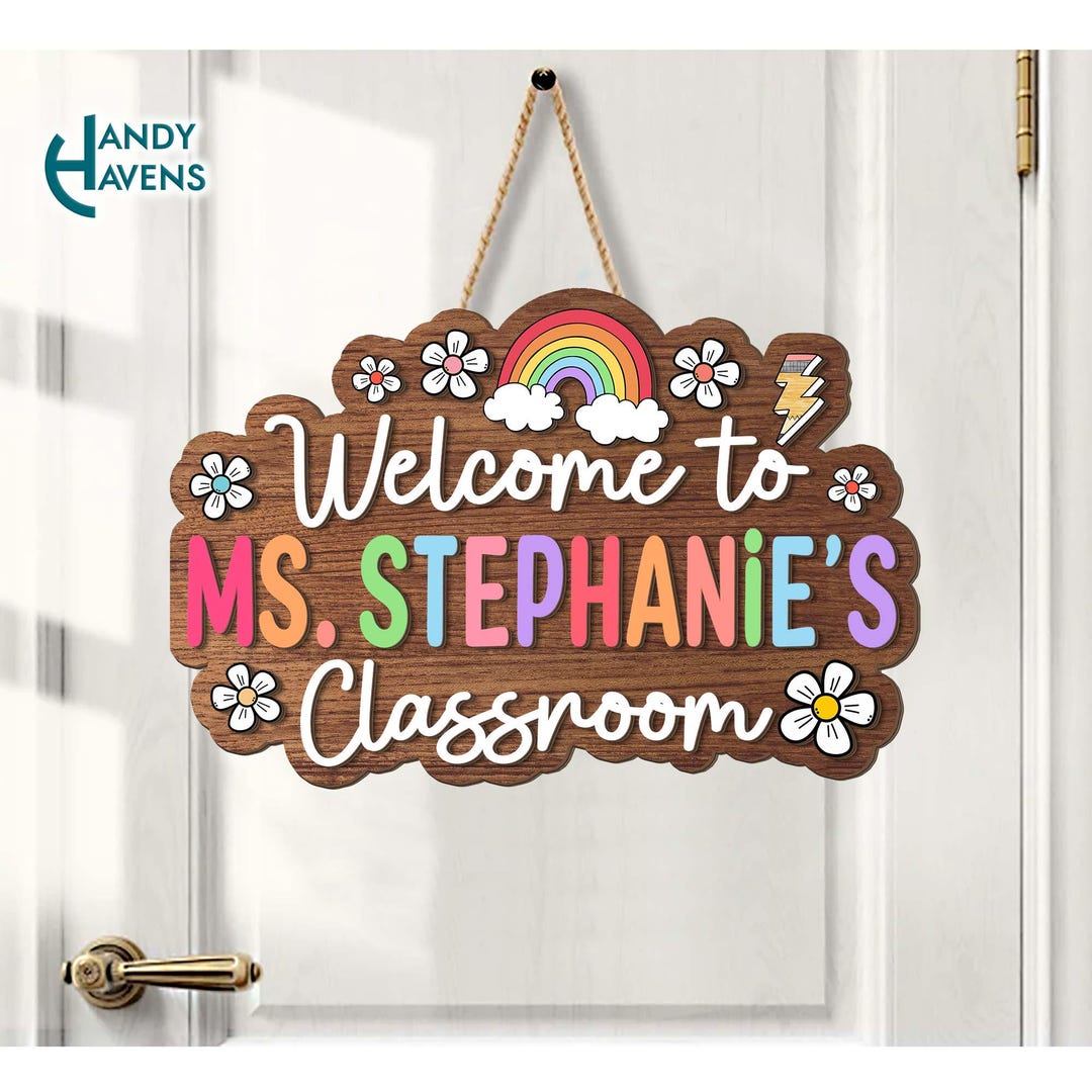 Custom Teacher Door Hanger, Teacher Door Sign, Art Teacher Gifts, Back ...