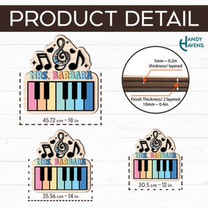 Music Teacher Door Sign 3D Laser Cut, Personalized Door Sign Music ...