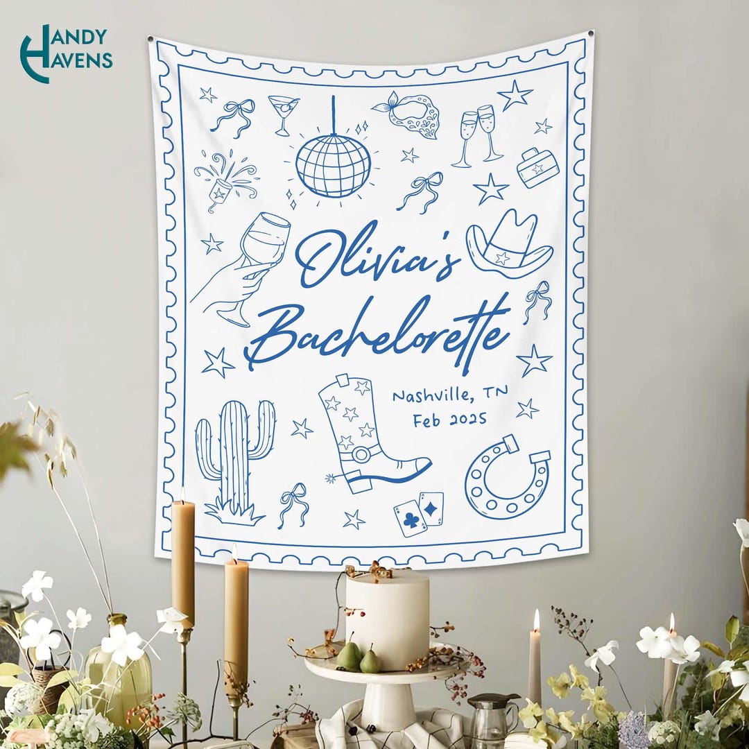 Custom Disco Cowgirls Bachelorette Tapestry, Last Rodeo Bachelorette ...