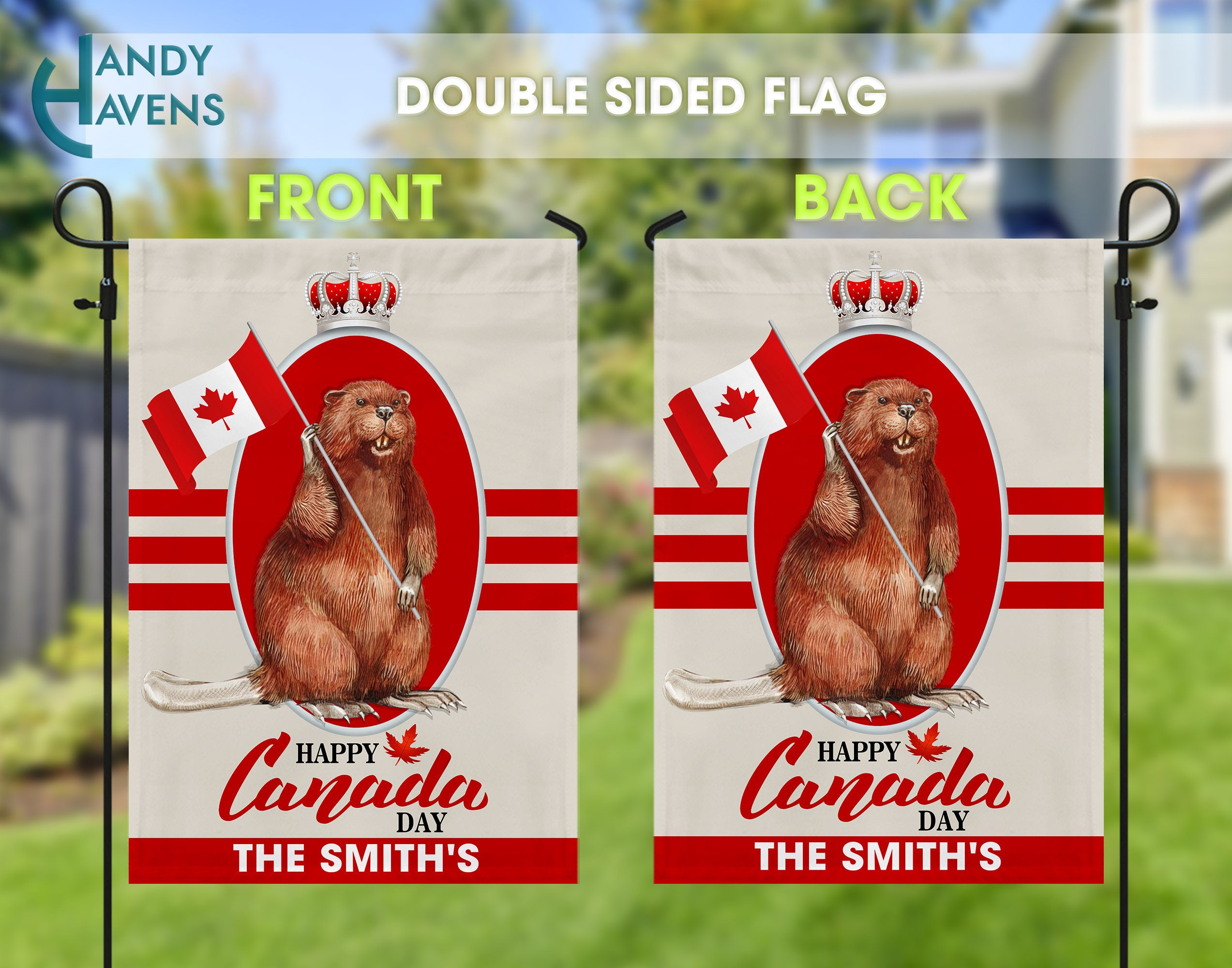 Custom Canada Flag Happy Canada Day Garden Flag Canada - Etsy