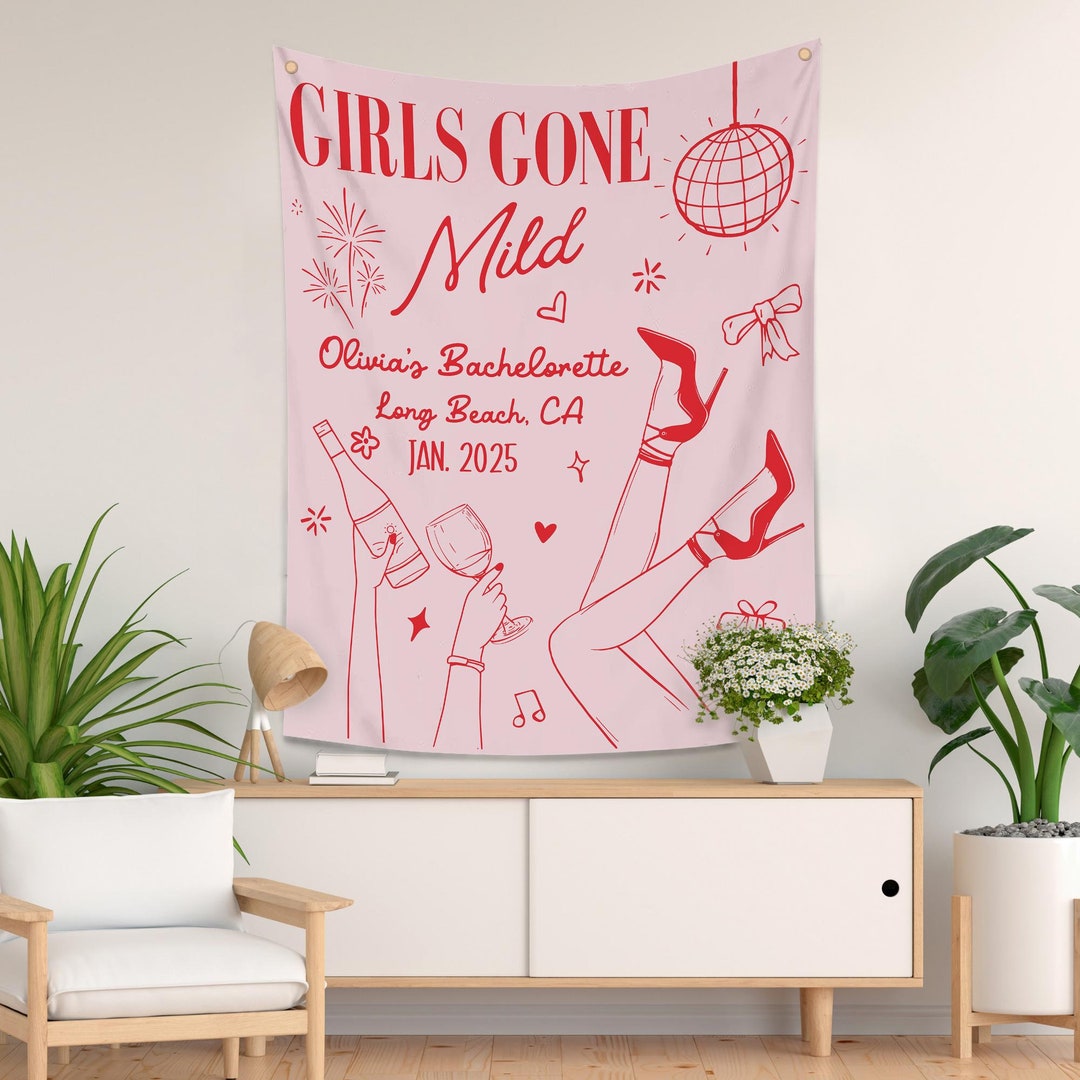 Personalized Bachelorette Party Decor, Girls Gone Mild Slumber Party ...
