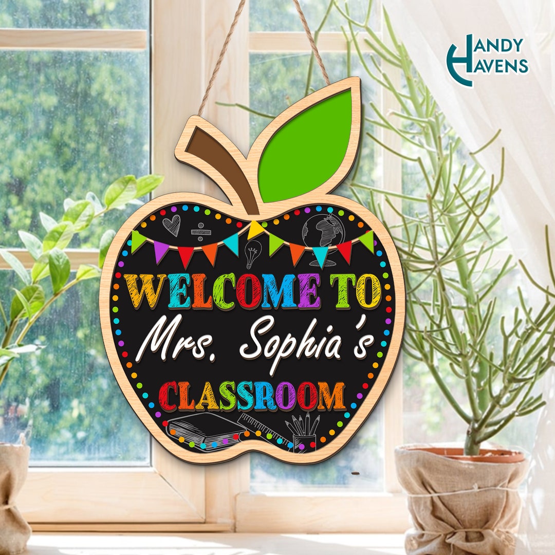 Personalized 3D Teacher Door Hanger, Custom Teacher Doorsign 3D ...