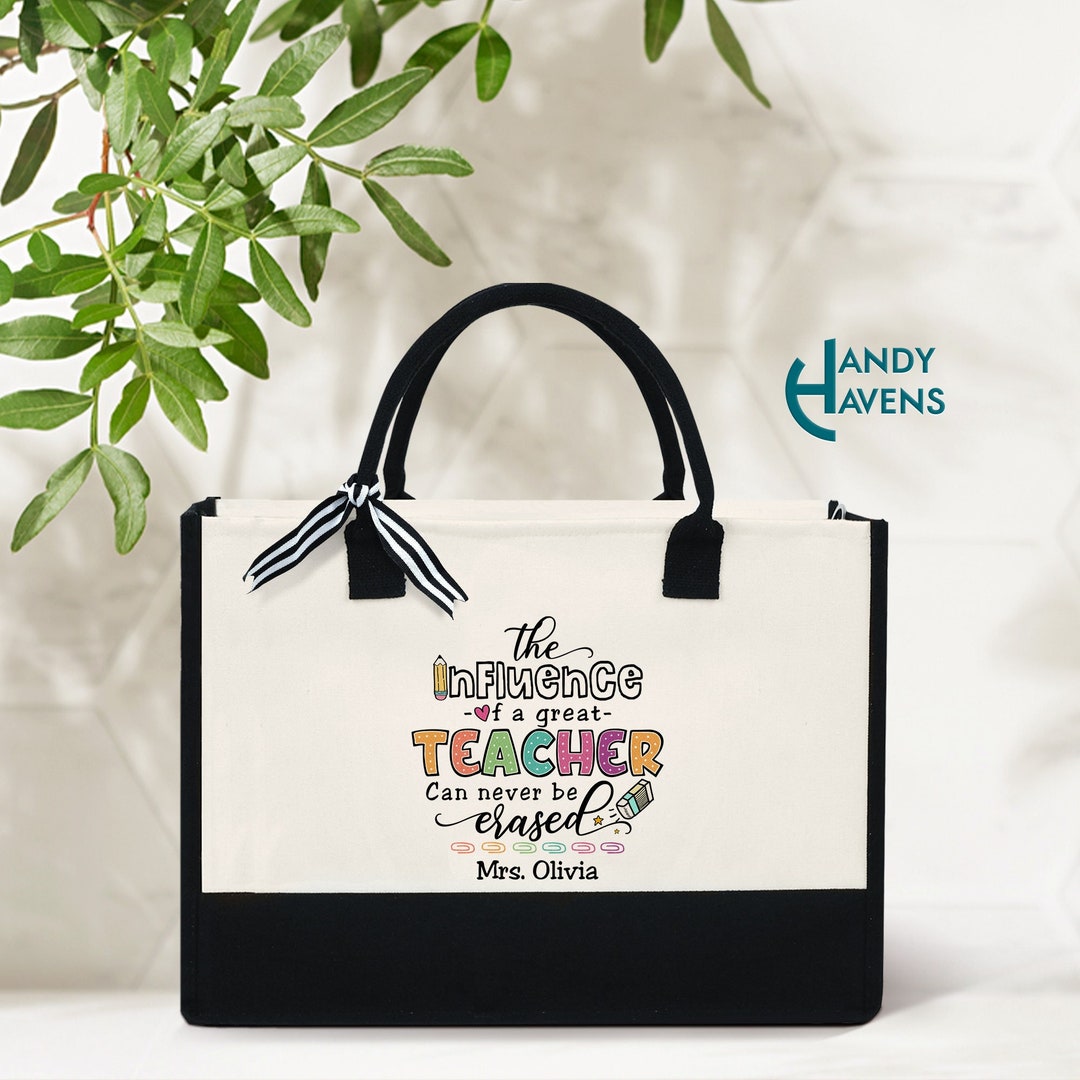 Personalized Teacher Tote, Teacher Appreciation Tote, New Teacher Tote ...