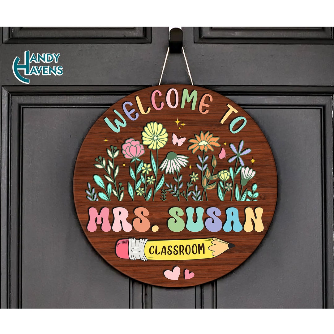 Personalized Teacher 3D Door Sign, Teacher Name Sign Classroom ...
